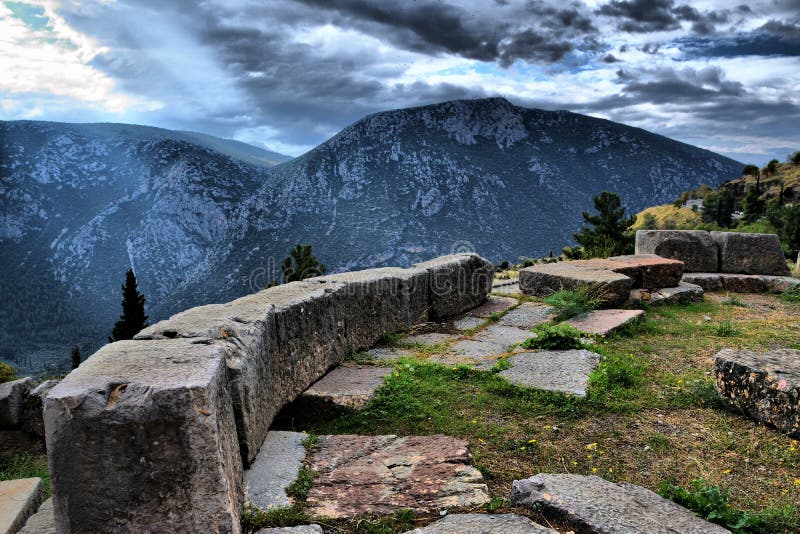View of the Main Monuments and Sites of Greece. Delphi. Oracle of ...