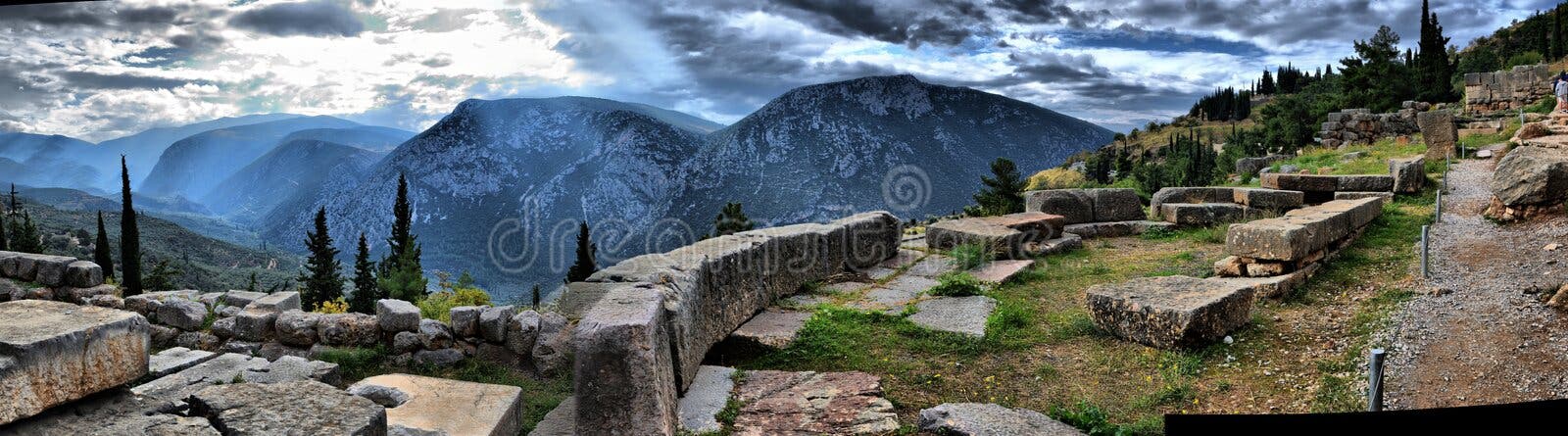 Greece Delphi Temple of Athena Pronaia and Tholos Ancient Delphi ...