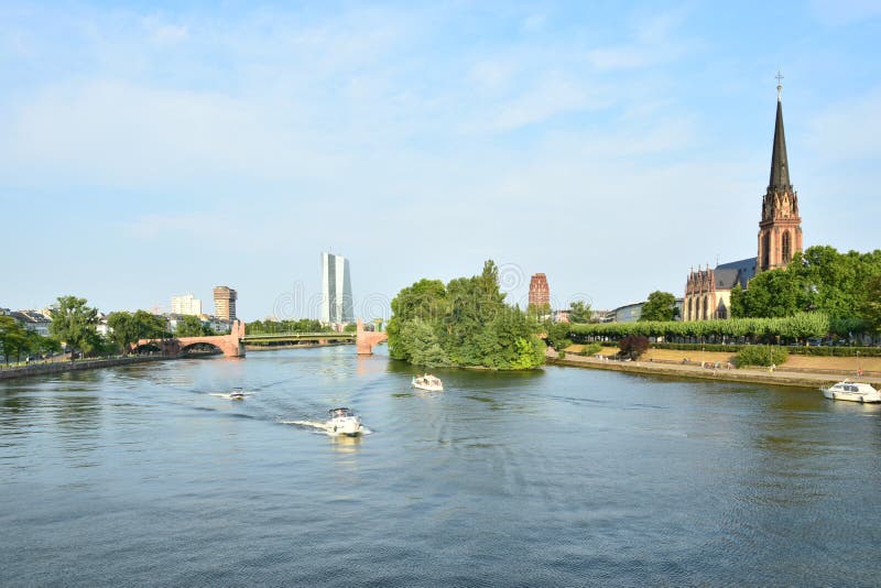 View on the Main River in Frankfurt on the Main, Germany Editorial ...