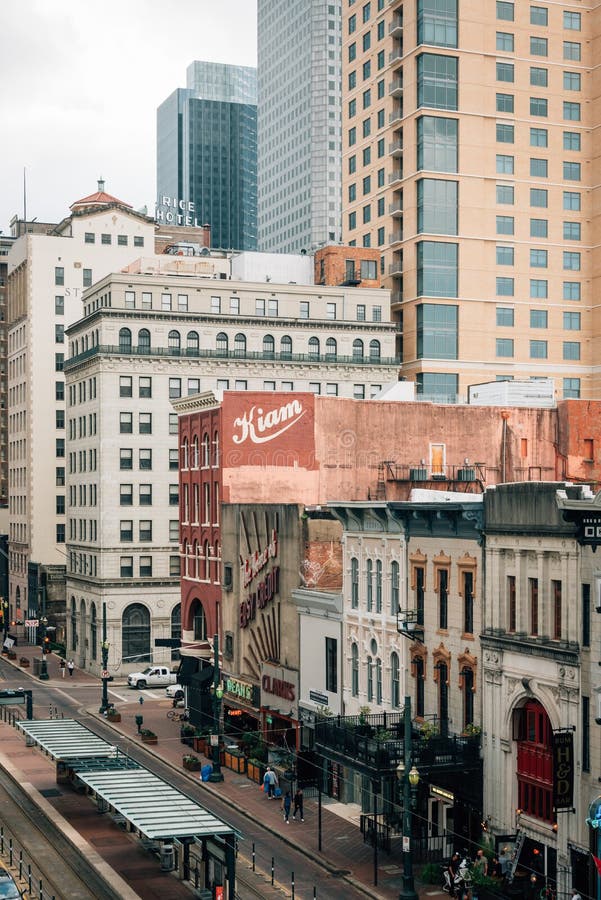 View of Main Street, in Downtown Houston, Texas Editorial Photography ...