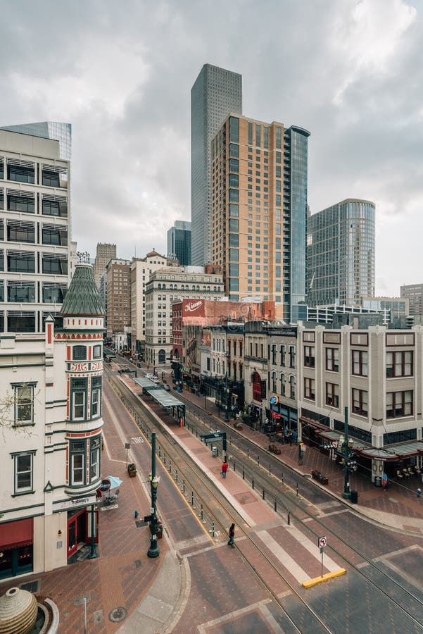 View of Main Street, in Downtown Houston, Texas Editorial Photo - Image ...