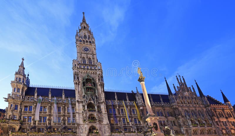 View on the Main Town Hall with Clock Tower on Mary S Square ...