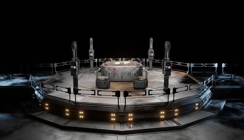 View of Mainframe Computer Center in Control Room in Dark Scene Stock ...