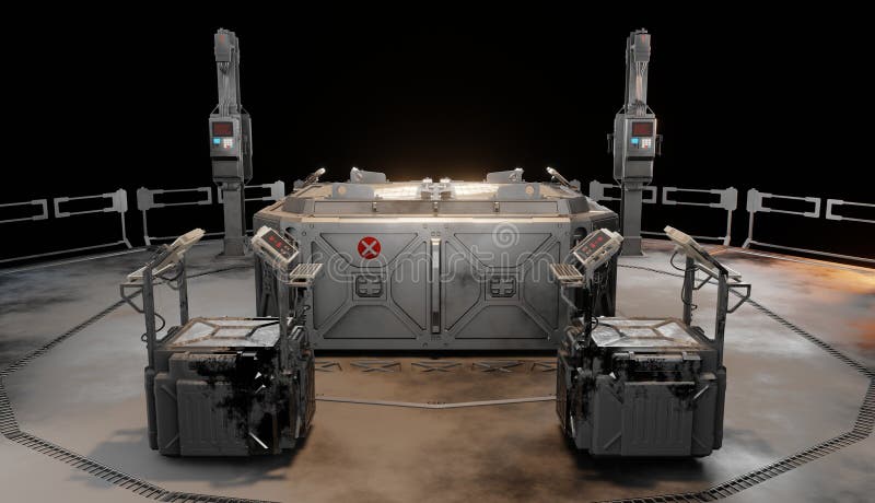 View of Mainframe Computer in Control Room Stock Illustration ...