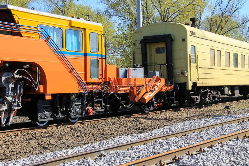 View on the Maintenance Train on Railroad Track Stock Image - Image of ...