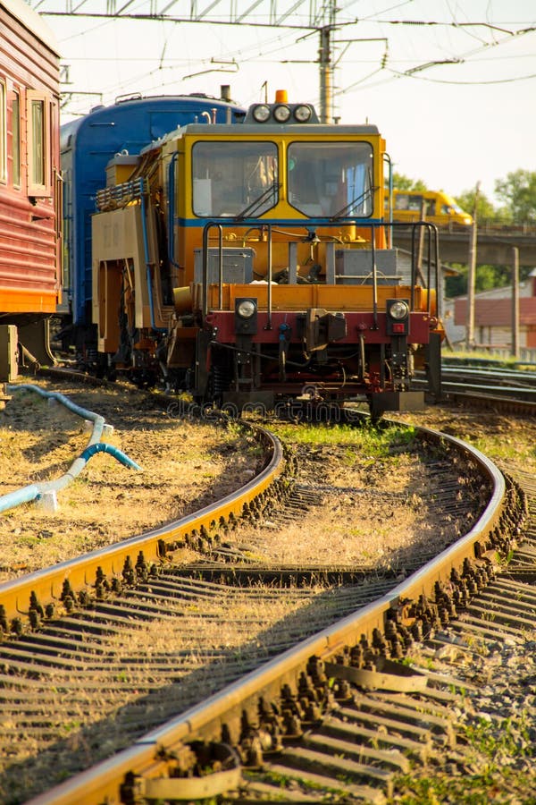 View on the Maintenance Train on Railroad Track Editorial Photo - Image ...