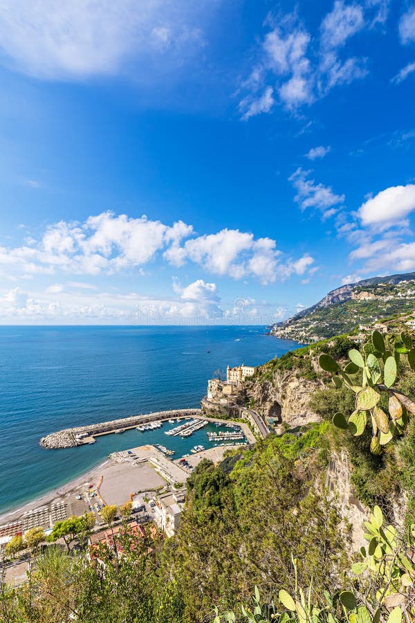 View of Maiori on the Amalfi Coast in Italy Stock Image - Image of ...