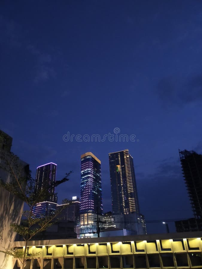 View of Mall Building with Evening Sky Stock Image - Image of mall ...