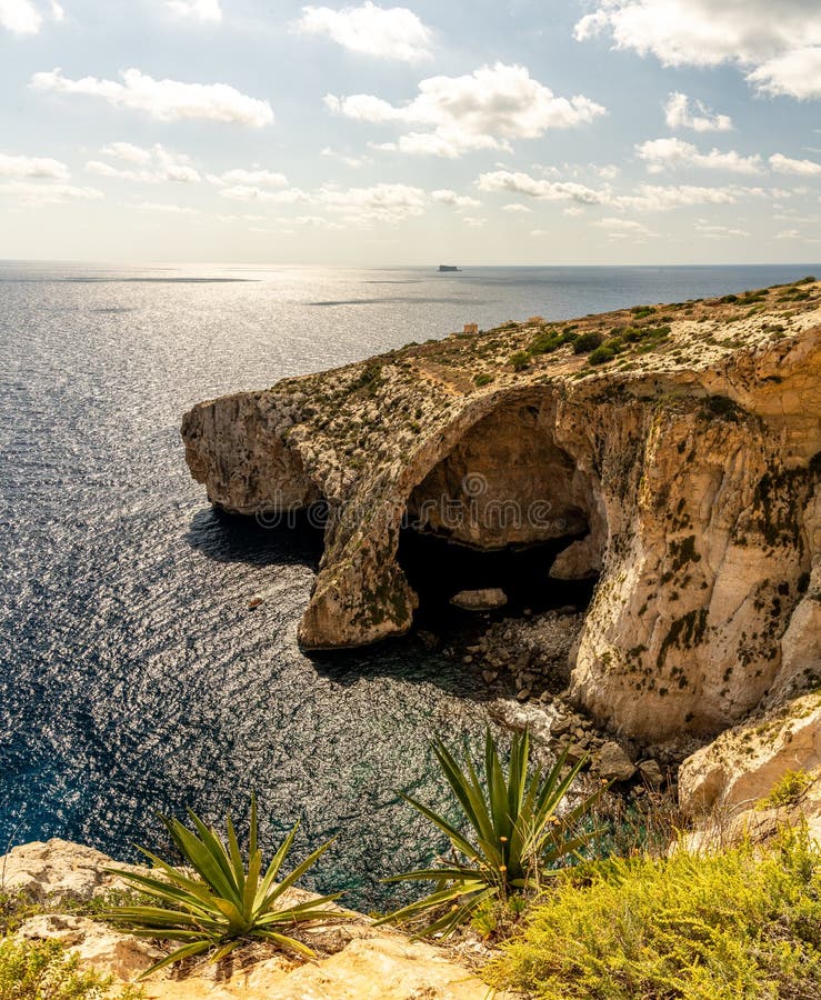 View of Malta Coast and Mediterranean Sea at Blue Grotto, Malta Stock ...