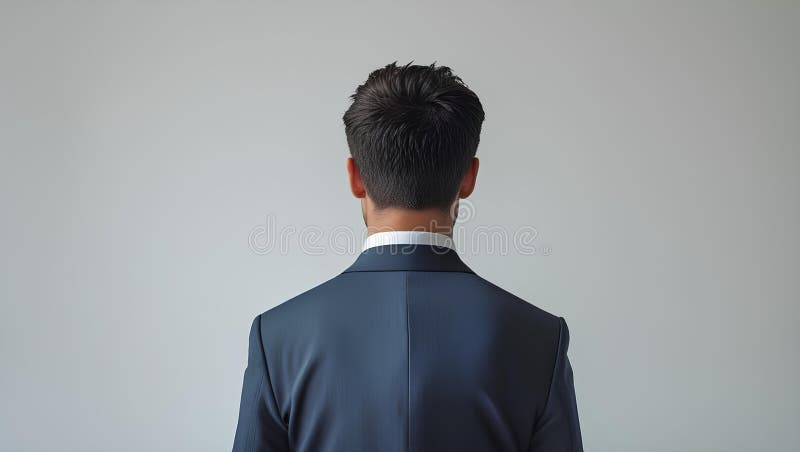 A Man Dressed in a Formal Suit, Viewed from Behind Stock Illustration ...