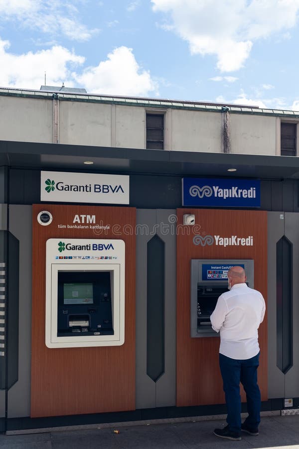 View of Man in Front of an Atm Machine Editorial Photo - Image of kredi ...
