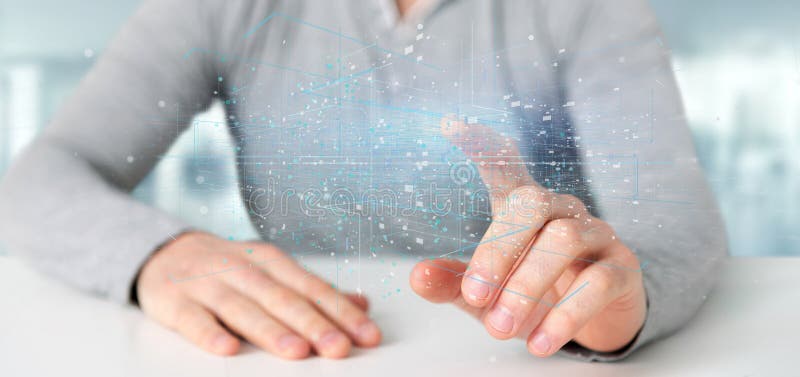 Man Holding Data Binary Cloud 3d Rendering Stock Image - Image of communication, digital: 127440379