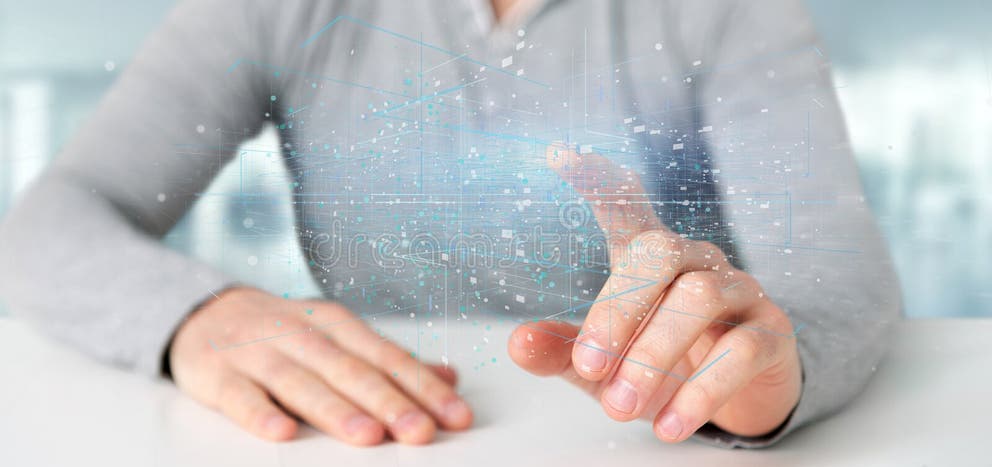 Man Holding Data Binary Cloud 3d Rendering Stock Image - Image of communication, digital: 127440379