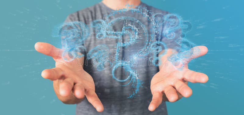 Man Holding a Question Mark Stock Image - Image of interrogation, mark ...