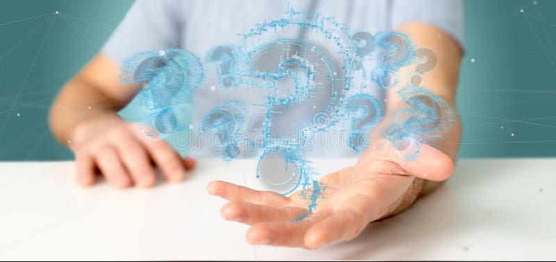 Man Holding a Question Mark Stock Photo - Image of businessman ...