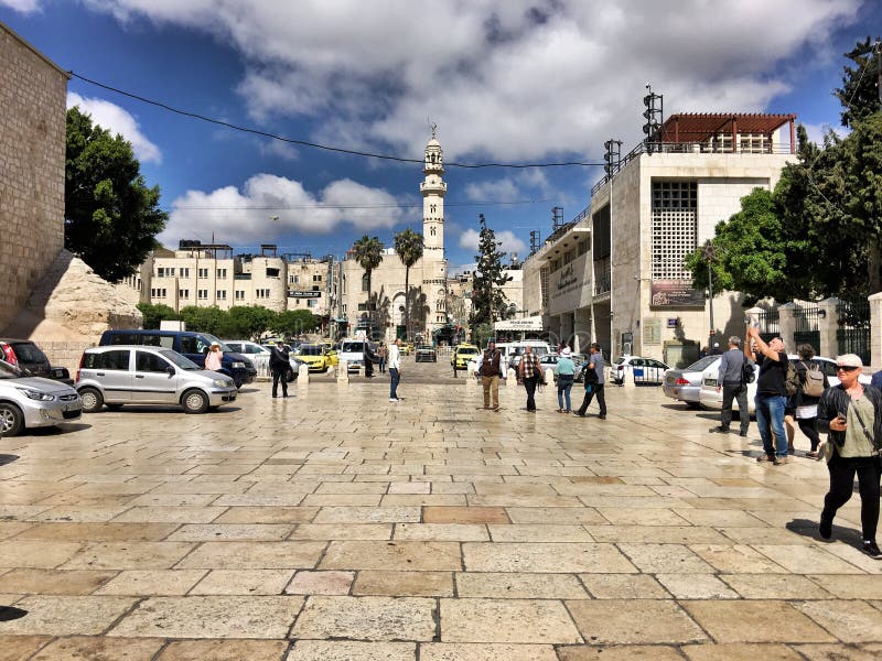 Manger Square in Front of the Nativity Church, Bethlehem, West Bank ...