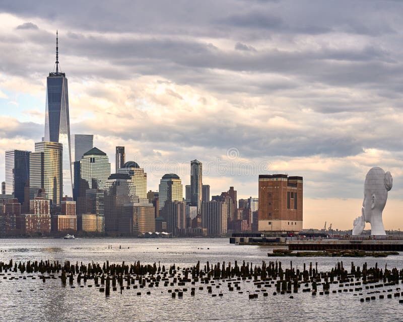 View of Manhattan, New York City on a Bright Sunny Day with Clouds ...