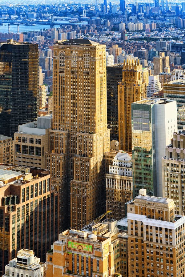 View of Manhattan from the Skyscraper`s Observation Deck. New Yo Stock ...