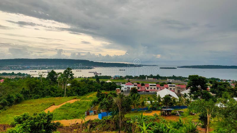 View of Manokwari City during the Day Stock Photo - Image of park ...