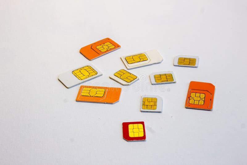 View of Many Sim Cards Different Formats and Colors Stock Image - Image ...