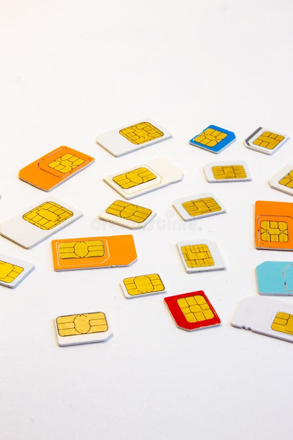 View of Many Sim Cards Different Formats and Colors Stock Image - Image ...