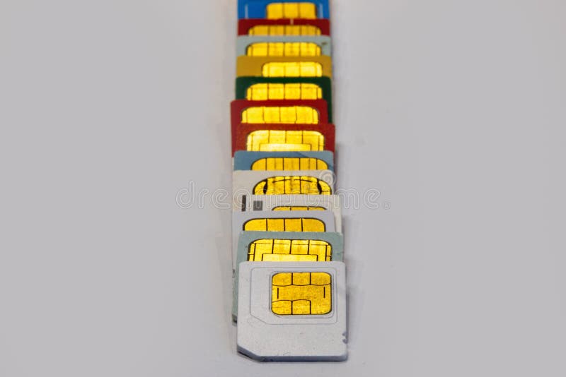 View of Many Sim Cards Different Formats and Colors Stock Photo - Image ...