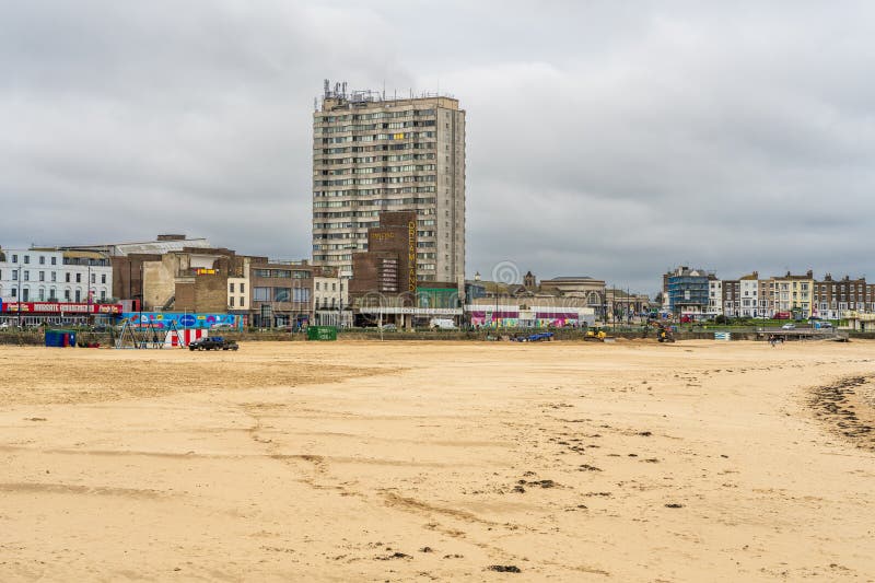 View of Margate Beach and the Bay in Margate, Kent, England, UK ...