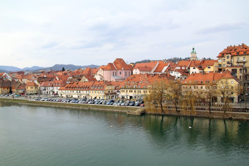 View of Maribor city stock photo. Image of town, bridge - 18826052