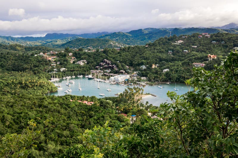 A view of Marigot Bay stock photo. Image of blue, port - 66055472