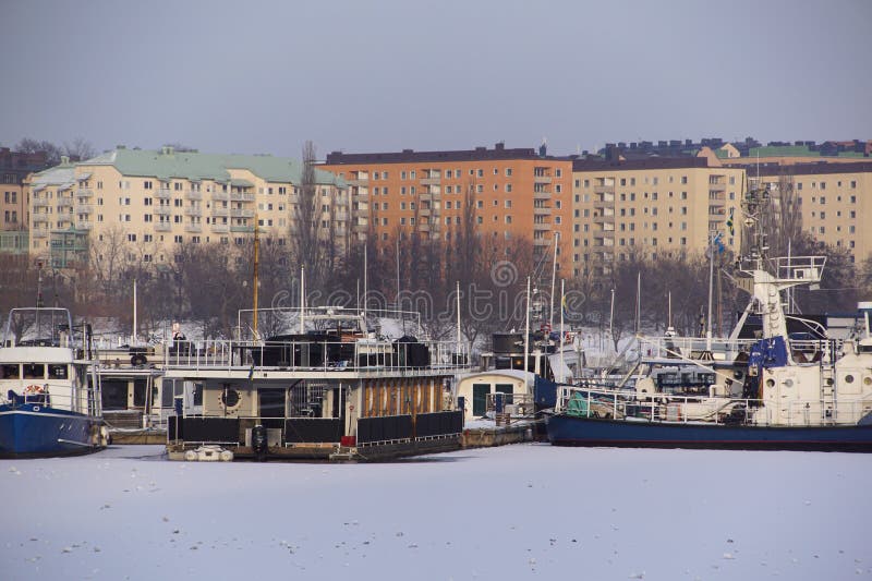 View of Marina at Harbor during Winter Stock Image - Image of port ...