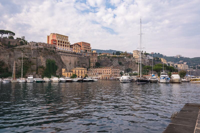 View of Marina Piccola in Sorrento Editorial Stock Image - Image of ...