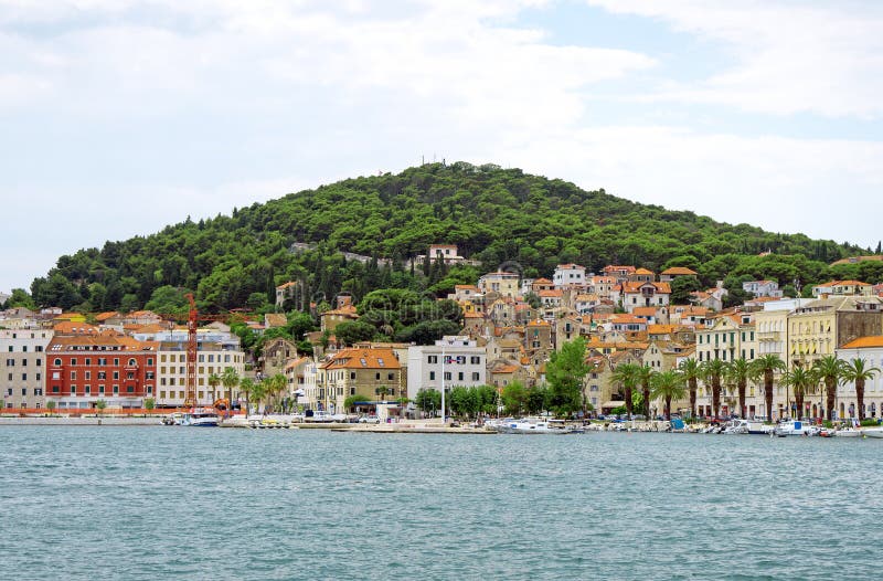 Marjan Park and Town Split. Stock Photo - Image of boat, peninsula ...