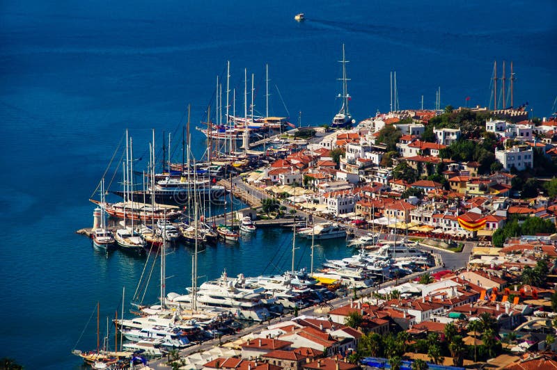 View of Marmaris Harbor on Turkish Riviera Stock Image - Image of scene ...