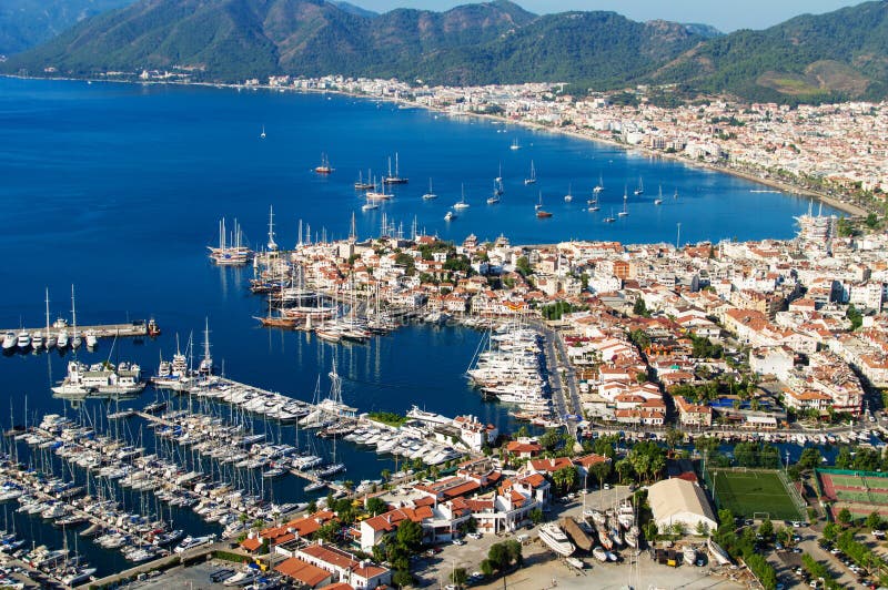 View of Marmaris Harbor on Turkish Riviera Stock Image - Image of ...