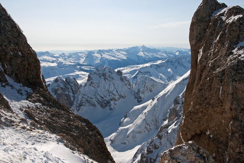 Dramatic View of Snowy Sheer Mountain Cliff in Alaska. Stock Photo ...