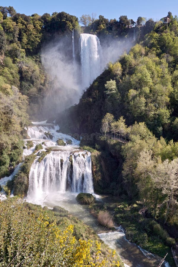 View of Marmore Falls, Terni, Umbria, Italy. Stock Image - Image of ...