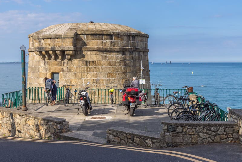View of Martello Tower and the Sea in Dublin Under the Beautiful Cloudy ...