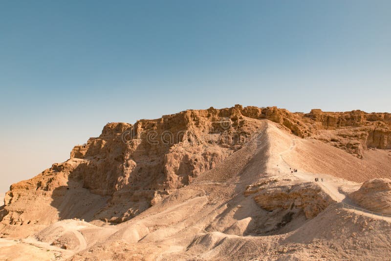 View on Masada Castle stock image. Image of hill, masada - 160097089