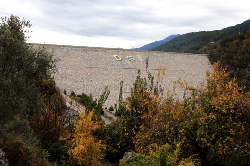 View of the Massive Surface of the Dam Stock Image - Image of forest ...