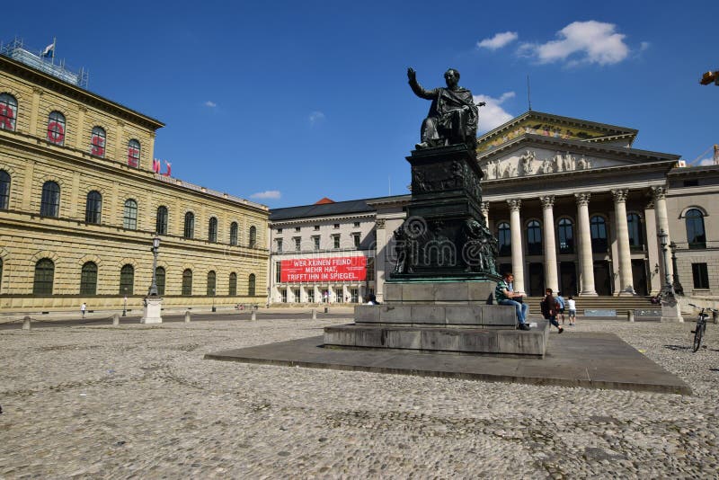 Max-Joseph-Platz in Munich editorial photography. Image of landmark ...