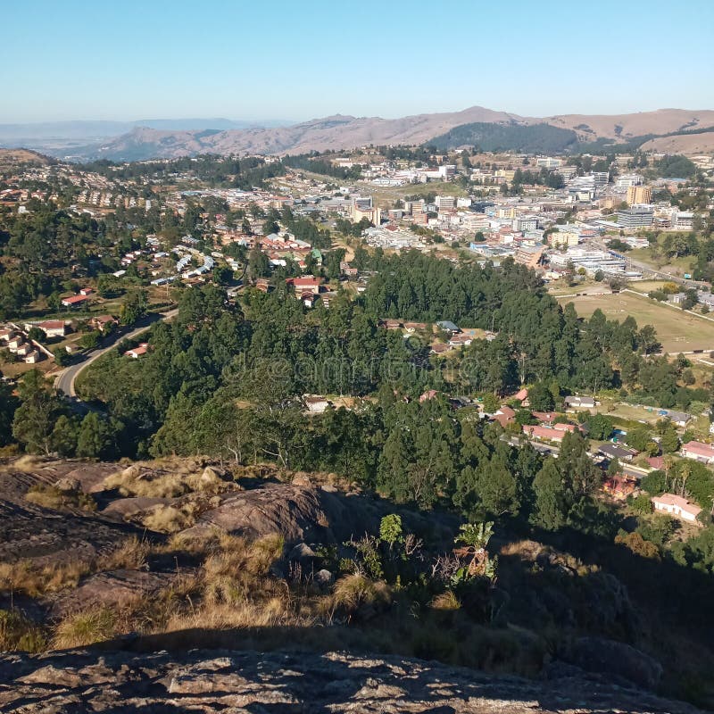 View of Mbabane at the Top of the Mountain Stock Photo - Image of ...