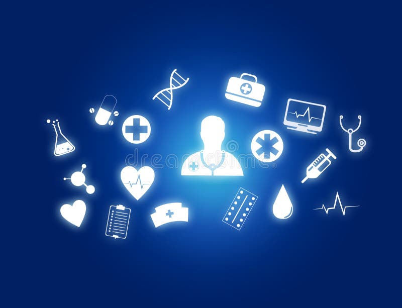 Medecine and General Healthcare Icon Displayed on a Technology I Stock ...