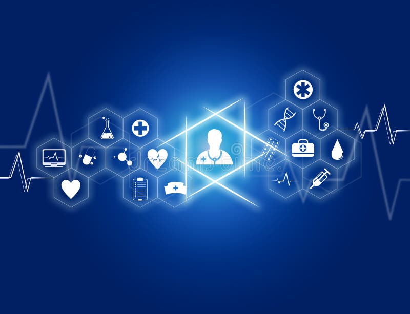 Medecine and General Healthcare Icon Displayed on a Technology I Stock ...