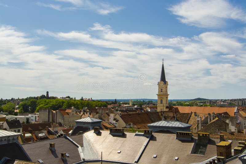 View from the Medieval Fire Tower in Sopron Stock Photo - Image of ...