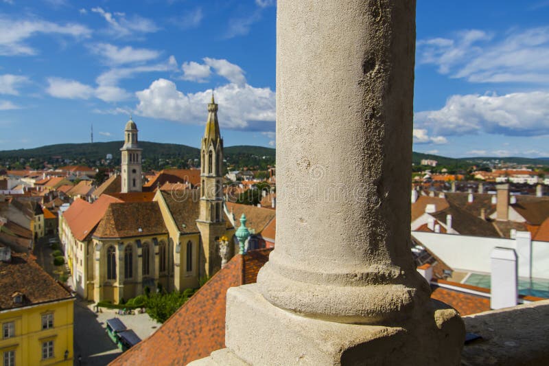 View from the Medieval Fire Tower in Sopron Stock Image - Image of fire ...