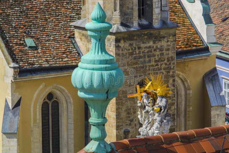 View from the Medieval Fire Tower in Sopron Stock Image - Image of ...
