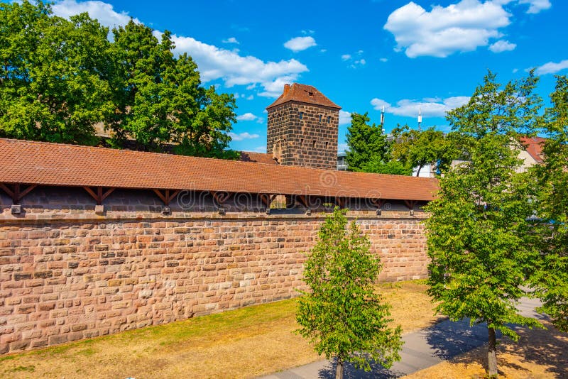 View of the Medieval Fortification of the German City Nurnberg Stock ...