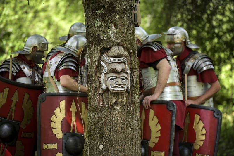 View of a Medieval Role-playing Game in the Forest Editorial ...