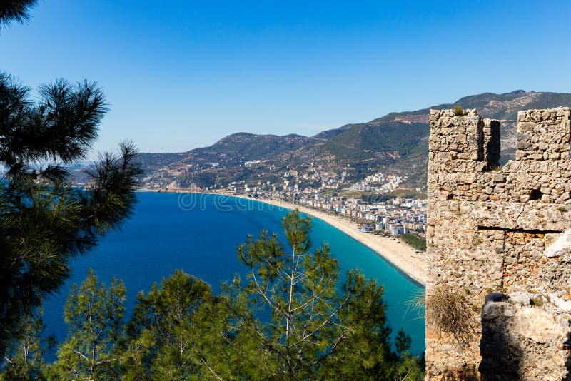 View of the Mediterranean Coast Stock Photo - Image of holiday, city ...