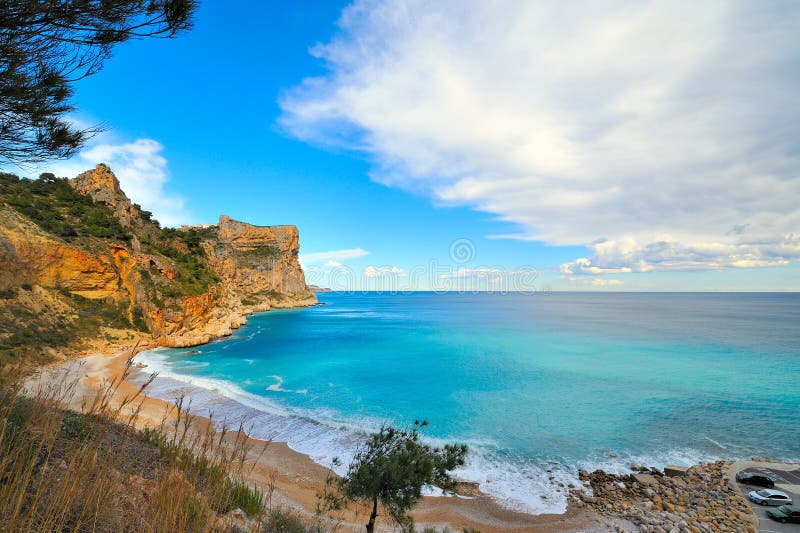 View of a Mediterranean Coast Beach Stock Image - Image of recreation ...